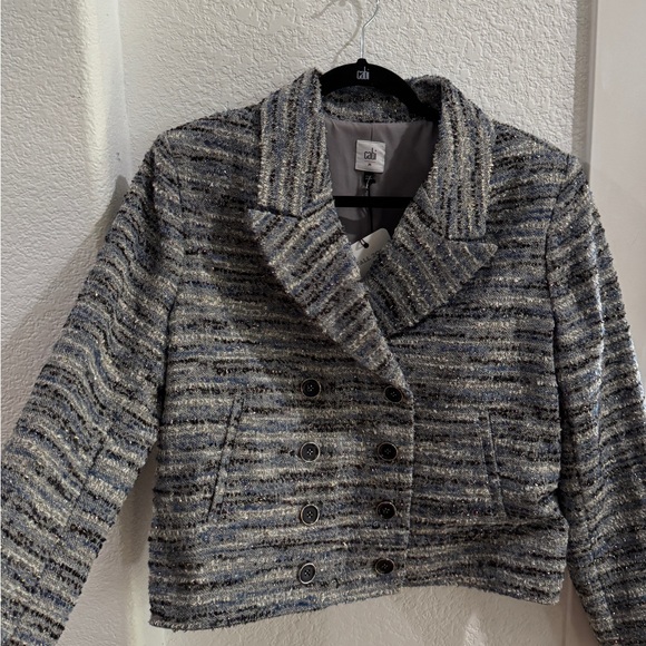 CAbi | Jackets & Coats | Cabi Womens Pewter Stripe Gray Radiance Jacket ...